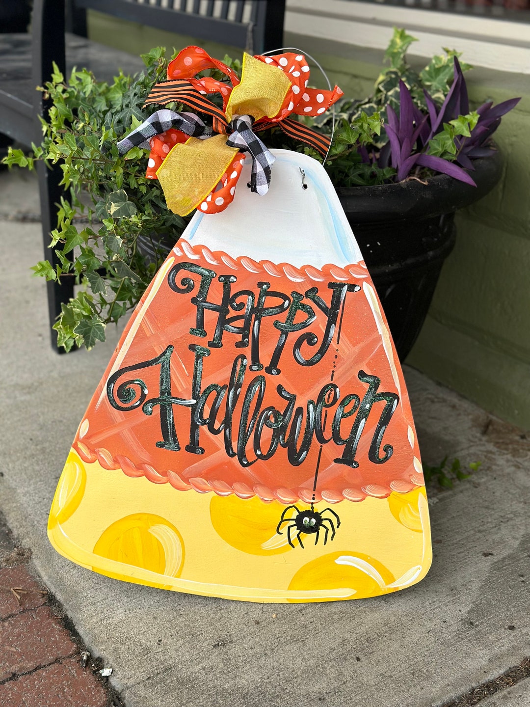 Halloween Candy Corn Door Hanger - Etsy
