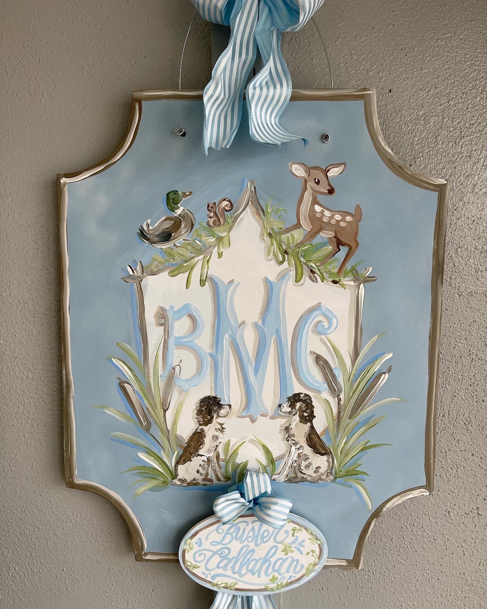 Dog Crest Baby Door Hanger Springer Mallard Dawn Doe Deer Southern ...
