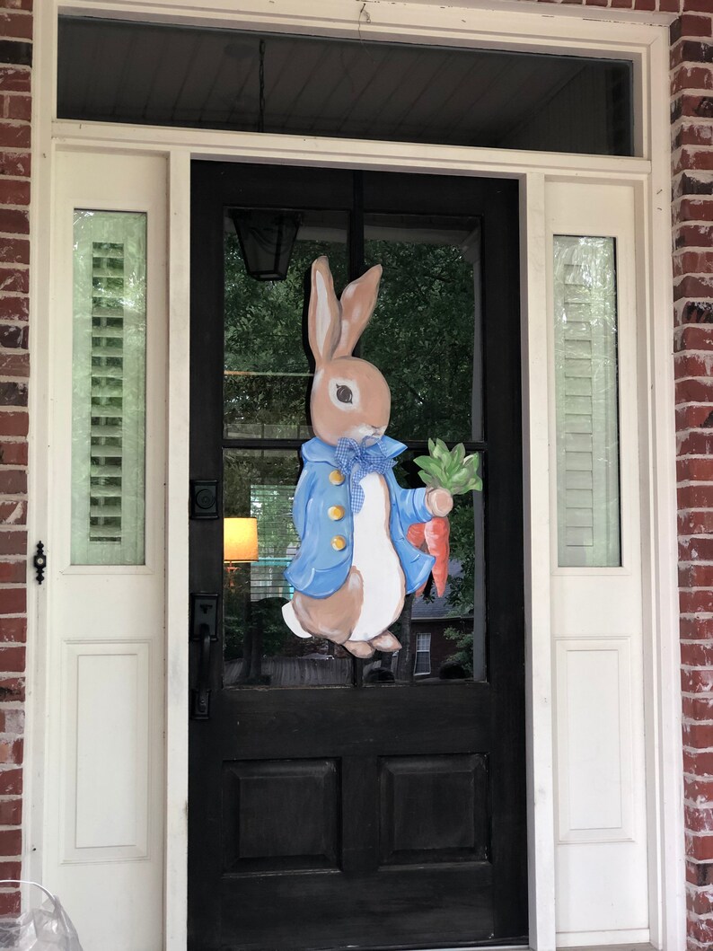 Large Rabbit Door Hanger Bunny Easter Spring Baby - Etsy