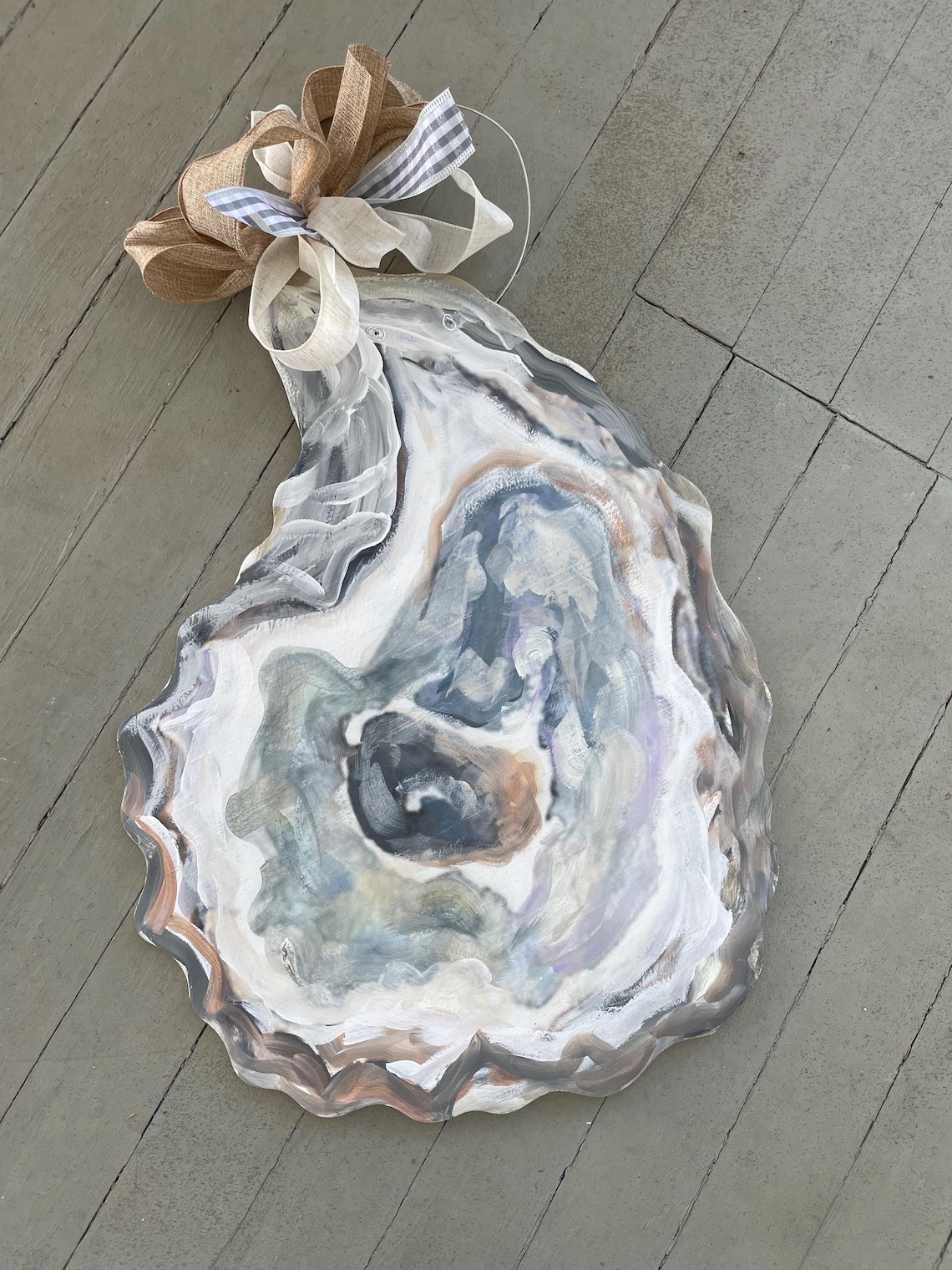 Oyster Shell Door Hanger: Coastal Beach House Decor - Etsy