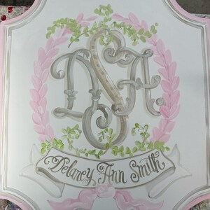 Baby Welcome Ivy Door Hanger Monogram Boy or Girl - Etsy