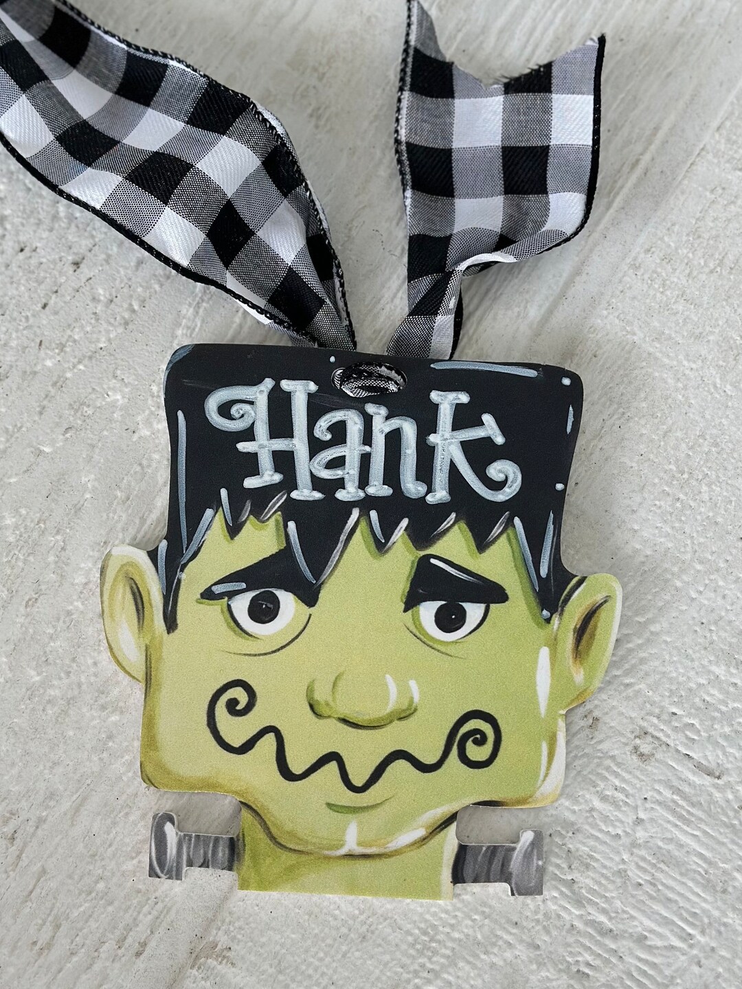 Frankenstein Candy Bucket/bag Tag Tie Halloween Personalized Trick or ...