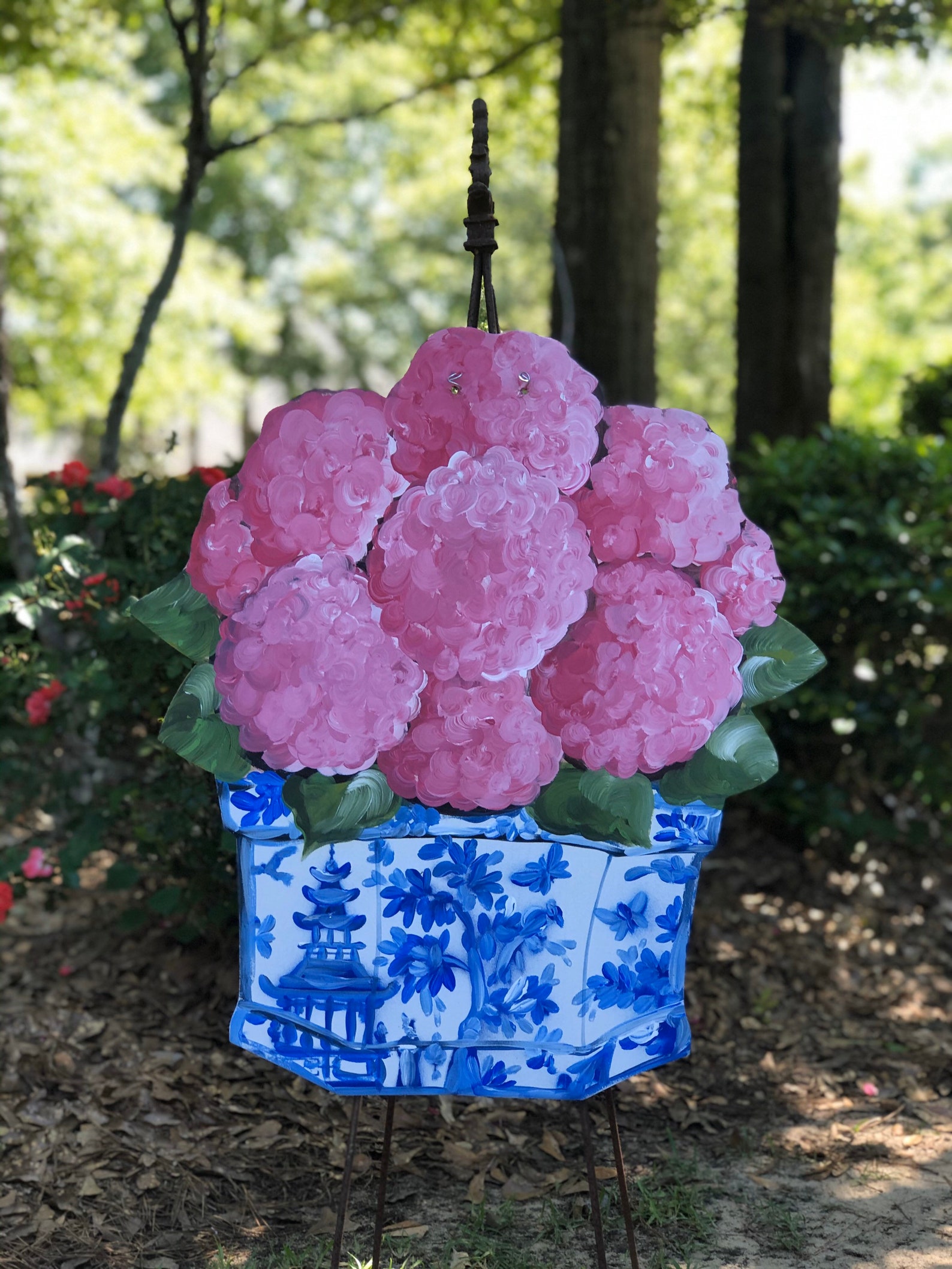 Pink Hydrangea Flower Pot Door Hanger - Etsy