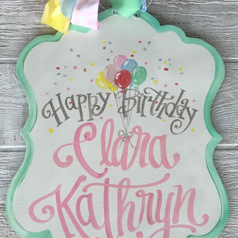 Happy Birthday Door Sign - Etsy