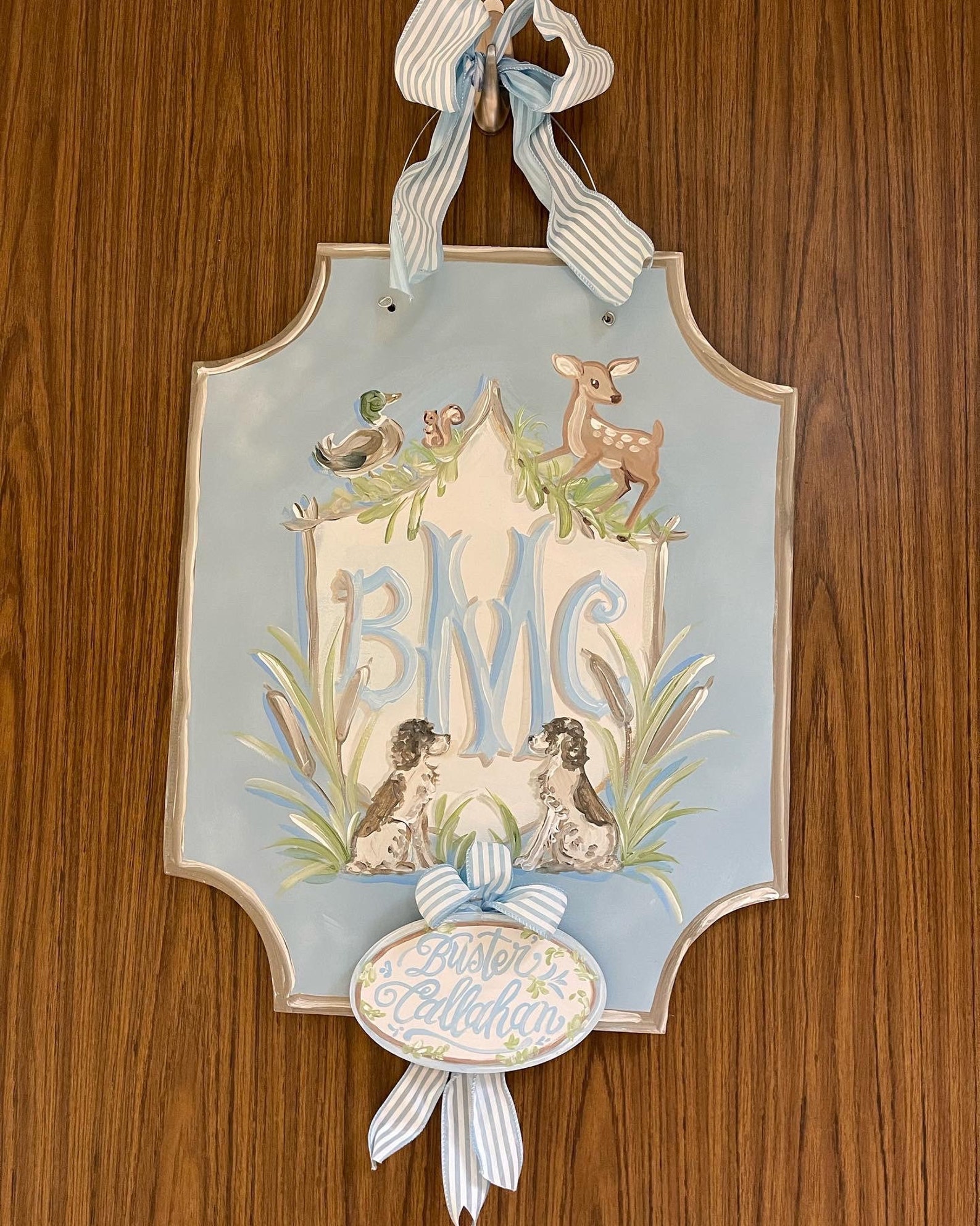 Dog Crest Baby Door Hanger Springer Mallard Dawn Doe Deer Southern ...