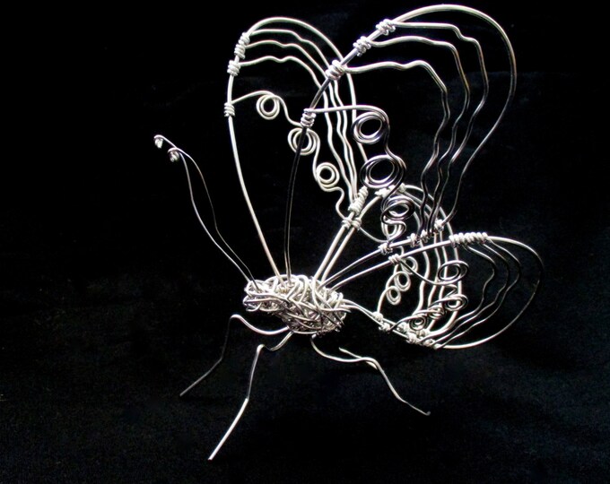 Wire Butterfly Sculpture, 6in.x6in.x6in., Butterfly, Butterflies, Wire ...