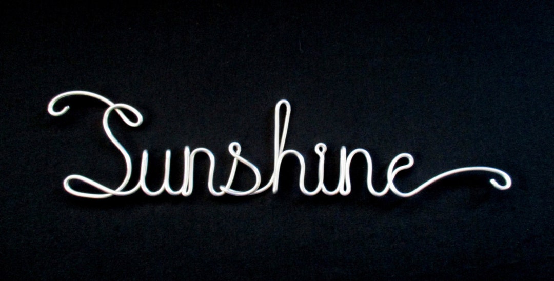 Wire Word Sunshine, Wire Words, Hanging Words, Wire Script Words, Wire ...