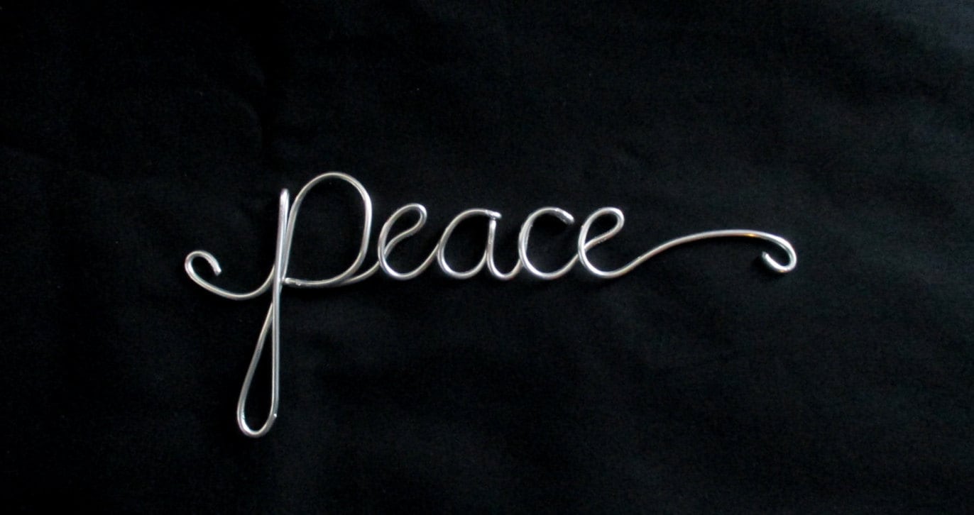 The Word Peace In Cursive