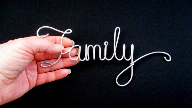 Wire Word Family. Wire Words. Wire Script Words. Wire Word Art. Hanging ...