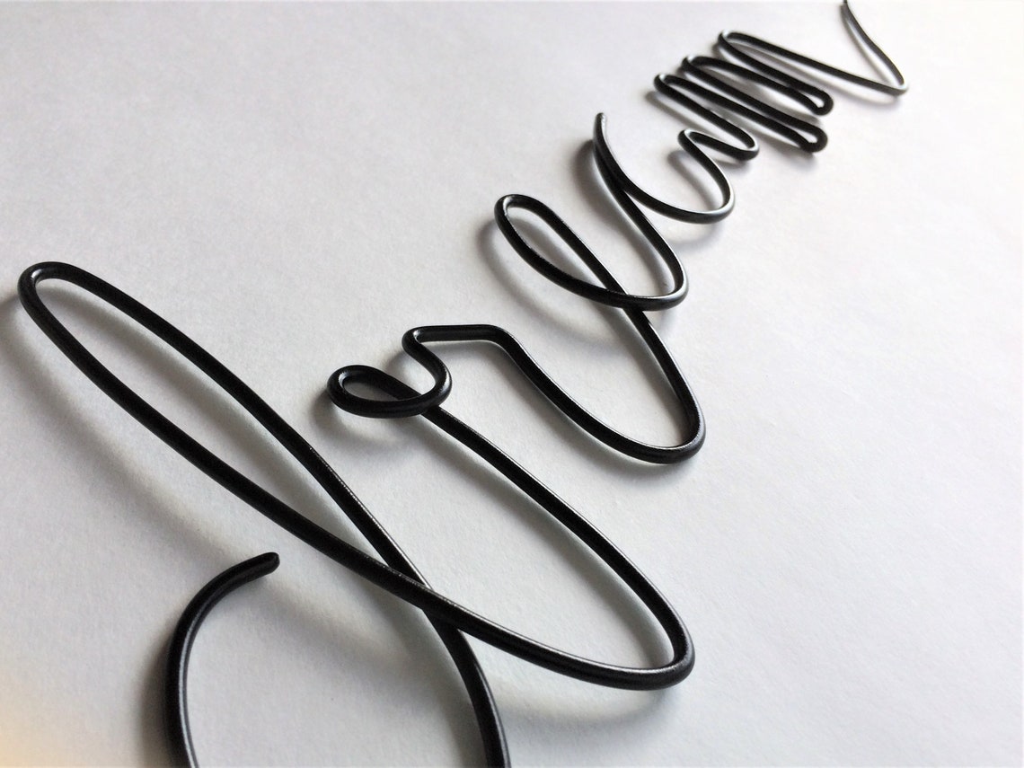 Dream Sign/ Wire Word Art/ Wire Sign/ Metal Word Art/ Wire Writing ...