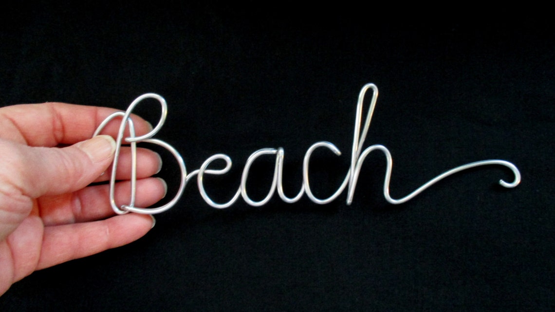 Wire Word-beach-word Art-wire Art-wire Script-wire Words-wire - Etsy
