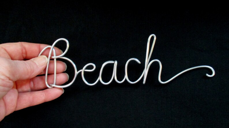 Wire Word-beach-word Art-wire Art-wire Script-wire Words-wire - Etsy
