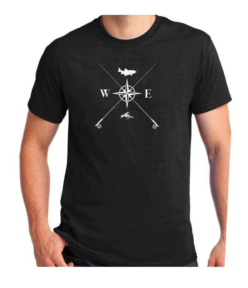Fly Fishing Shirt Fly Fishing Compass Shirt | Etsy