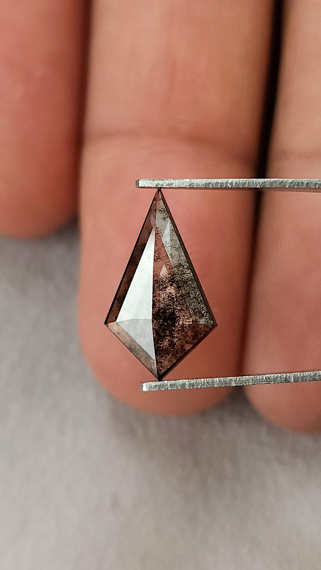 2.17ct 15.8x9.6mm Kite Geometric Rose Cut Lab Grown Diamond Salt and ...