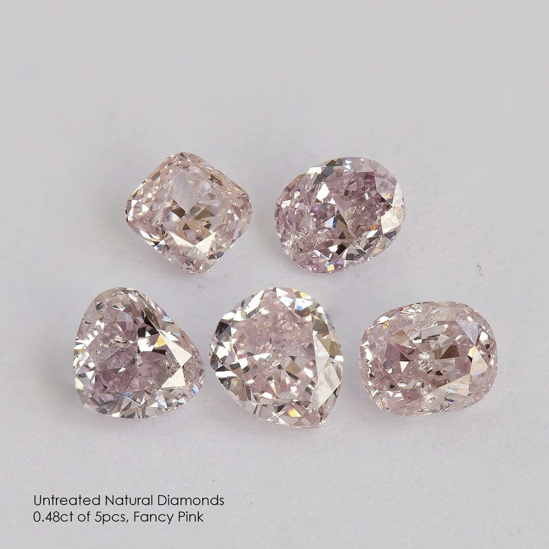 Untreated Light Pink Natural Diamonds 0.48ct 5pcs Mix ...