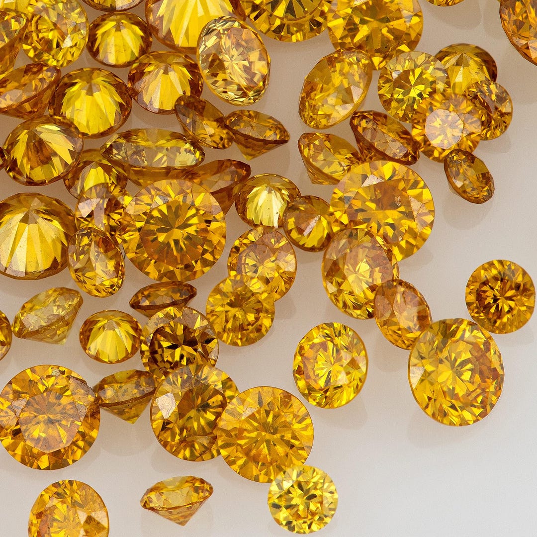 1pcs Red Orange Diamonds 1.3mm to 2.5mm Fancy Vivid Yellowish Reddish ...