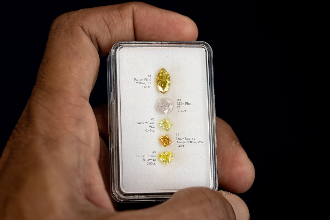 Fancy Color Natural Diamond Parcel | Yellow, Orange, Pink - Etsy