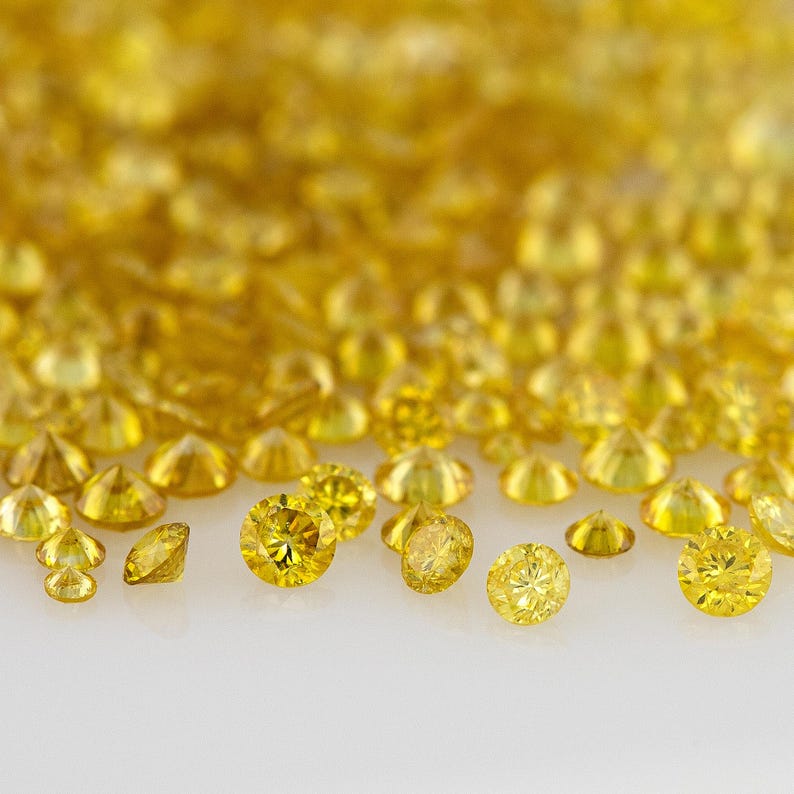 Canary Diamonds 0.25ct 0.8mm to 2.5mm Mix Scoop Fancy Vivid Yellow ...
