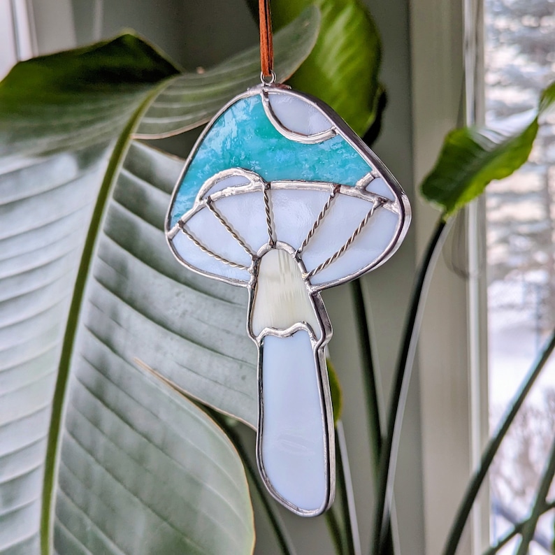 Mushroom Stained Glass Suncatcher / Whimsical Toadstool Glass - Etsy