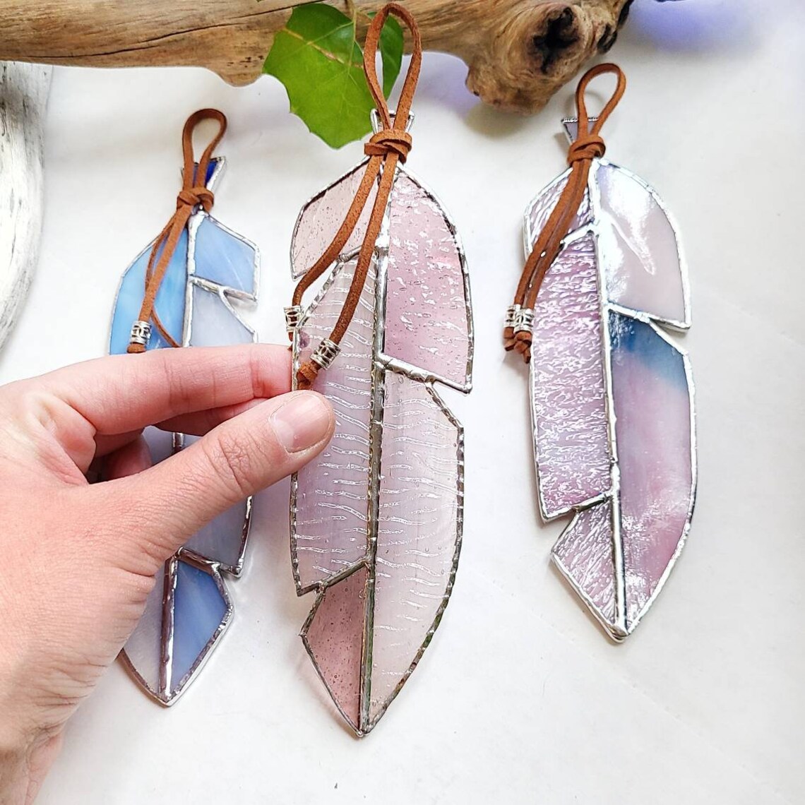 Stained Glass Feather / Surprise Color / Angel Feather // Made - Etsy