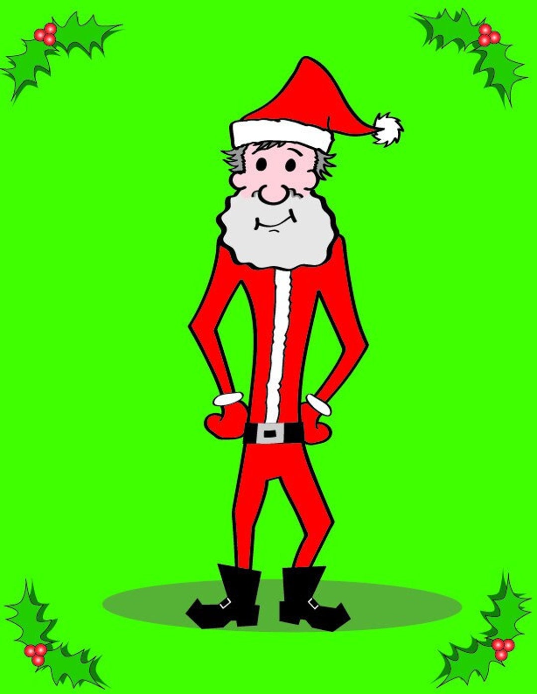 Atkins Santa, Vegan Santa, Skinny Santa, Santa Claus Art, JPEG ...