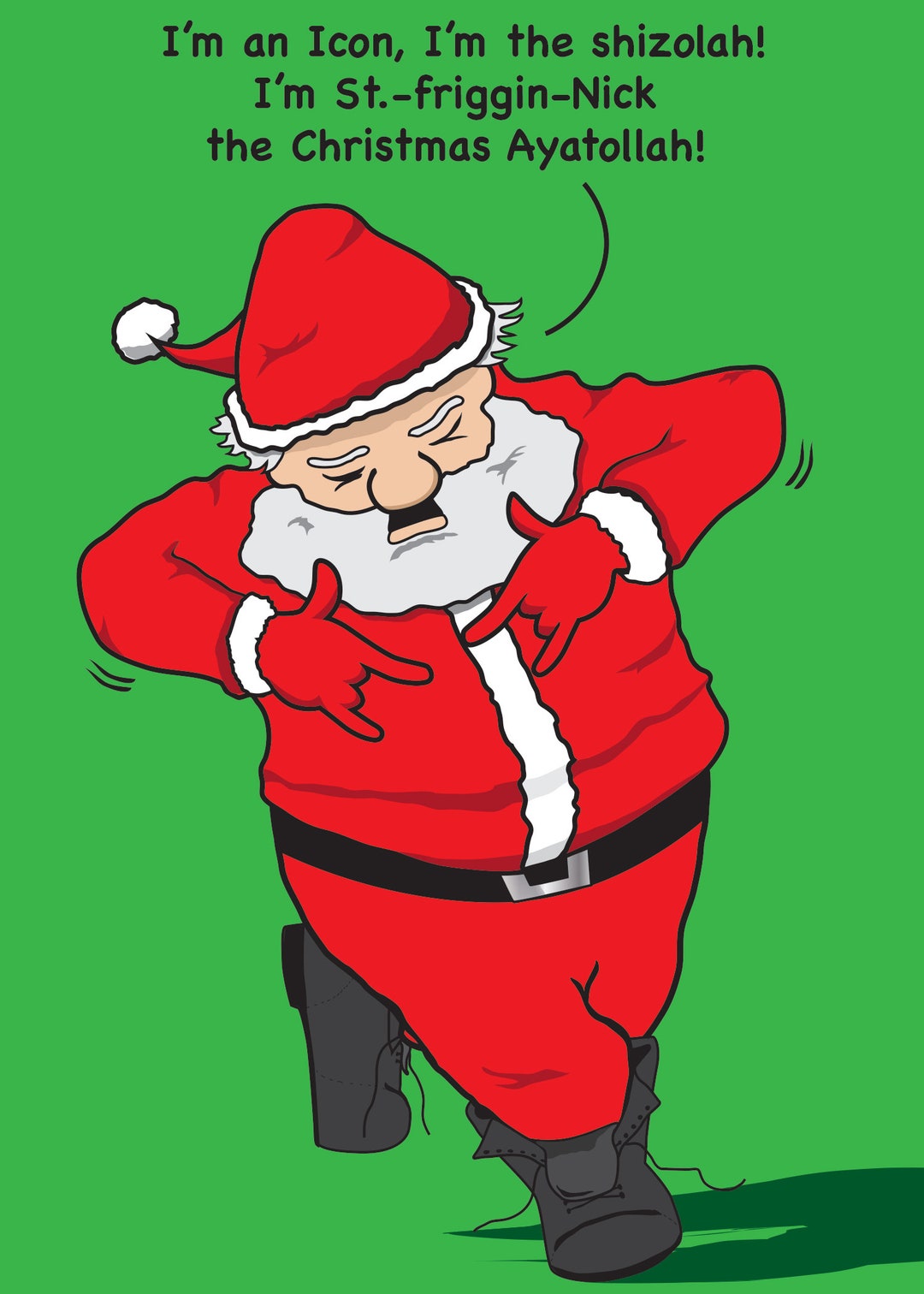 Rappin' Santa, Santa Claus Art, JPEG, Christmas, Funny Christmas Card ...