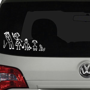 Stick Figure Family, Car Window Sticker, Funny Stick Figure Family ...