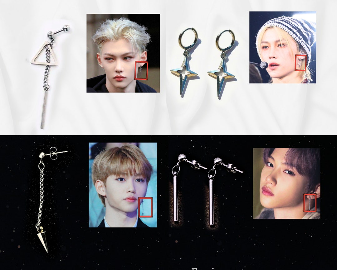 Felix Stray Kids Earrings Inspired, Felix Skz Earrings, Kpop Earrings ...