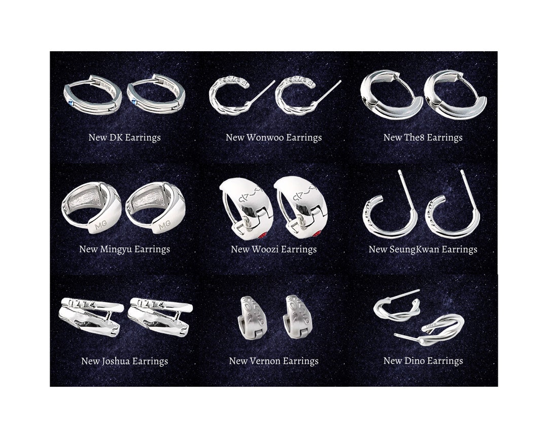 SEVENTEEN Earrings Kpop Earrings, Korean Jewelry Silver Earrings for ...