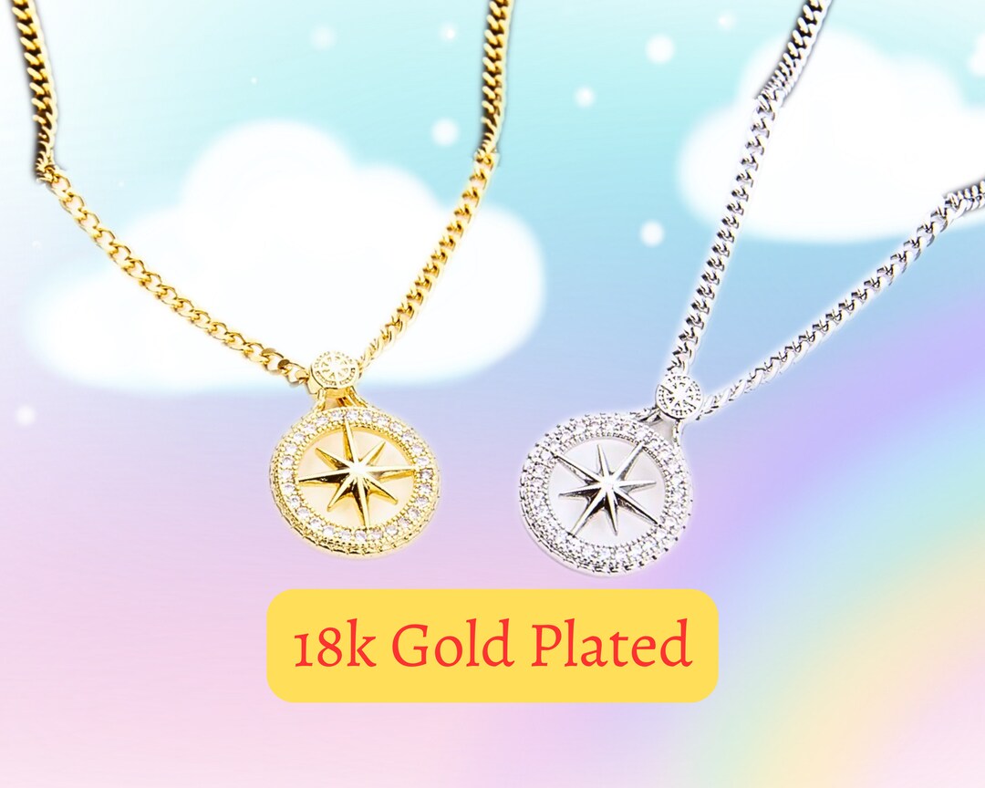 Skz Compass 18k Gold Plated Necklace, Stray Kids Compass Necklace, Kpop ...