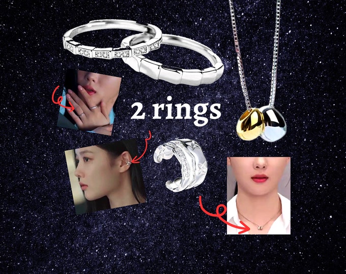 My Demon Ring Kdrama Couple Rings With Free My Demon Cross Tattoo - Etsy