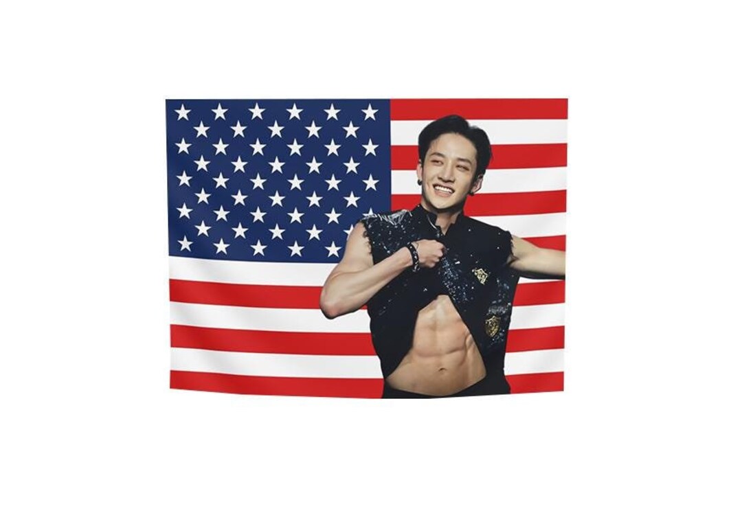 Bang Chan Flag, Bang Chan Stray Kids American Flag Poster Tapestry ...