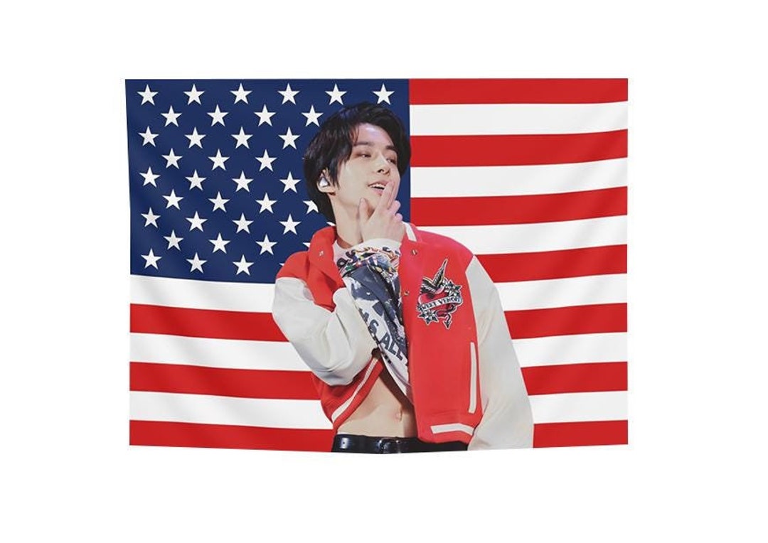Enhypen Jake Abs American Flag, American Flag Poster Tapestry Birthday ...