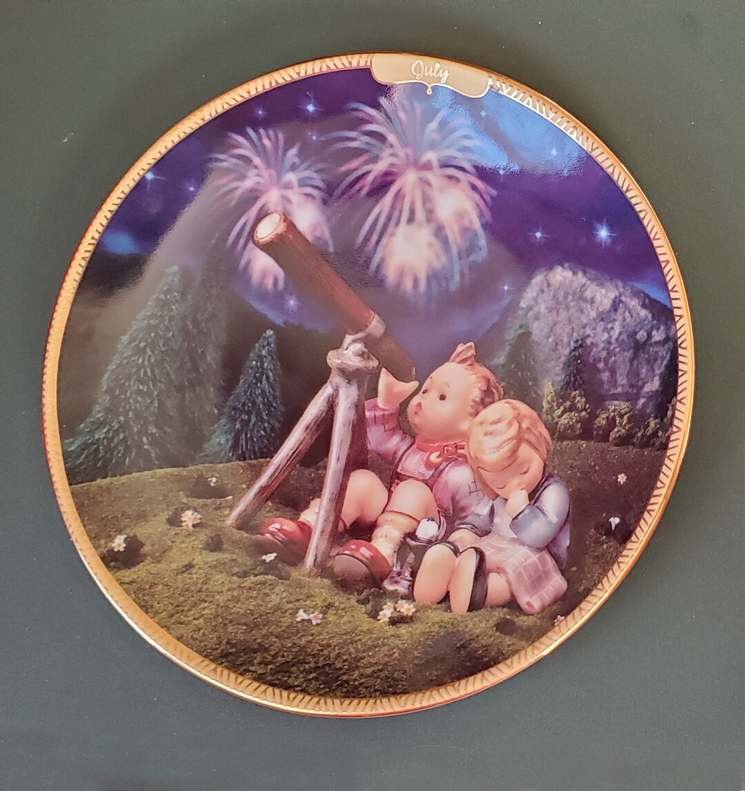 M J Hummel Seasons of Joy JULY Collector Plate, Perpetual Calendar ...