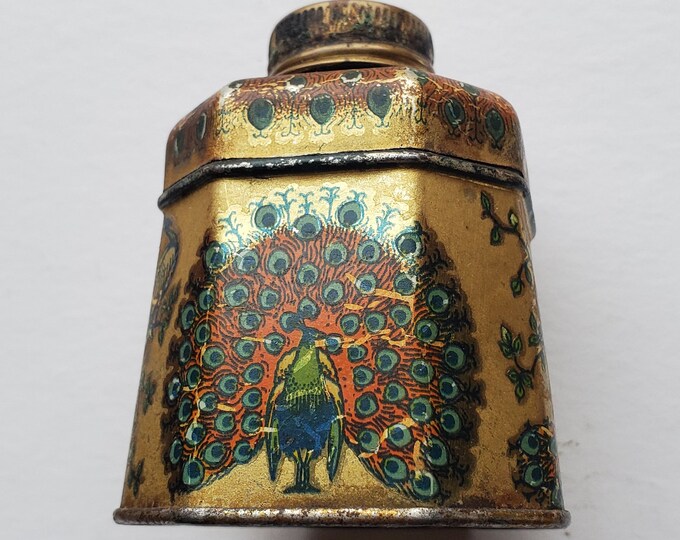 Signet Peacock Blue Ink Bottle, Ink Well, Tin Litho Clad Bottle ...