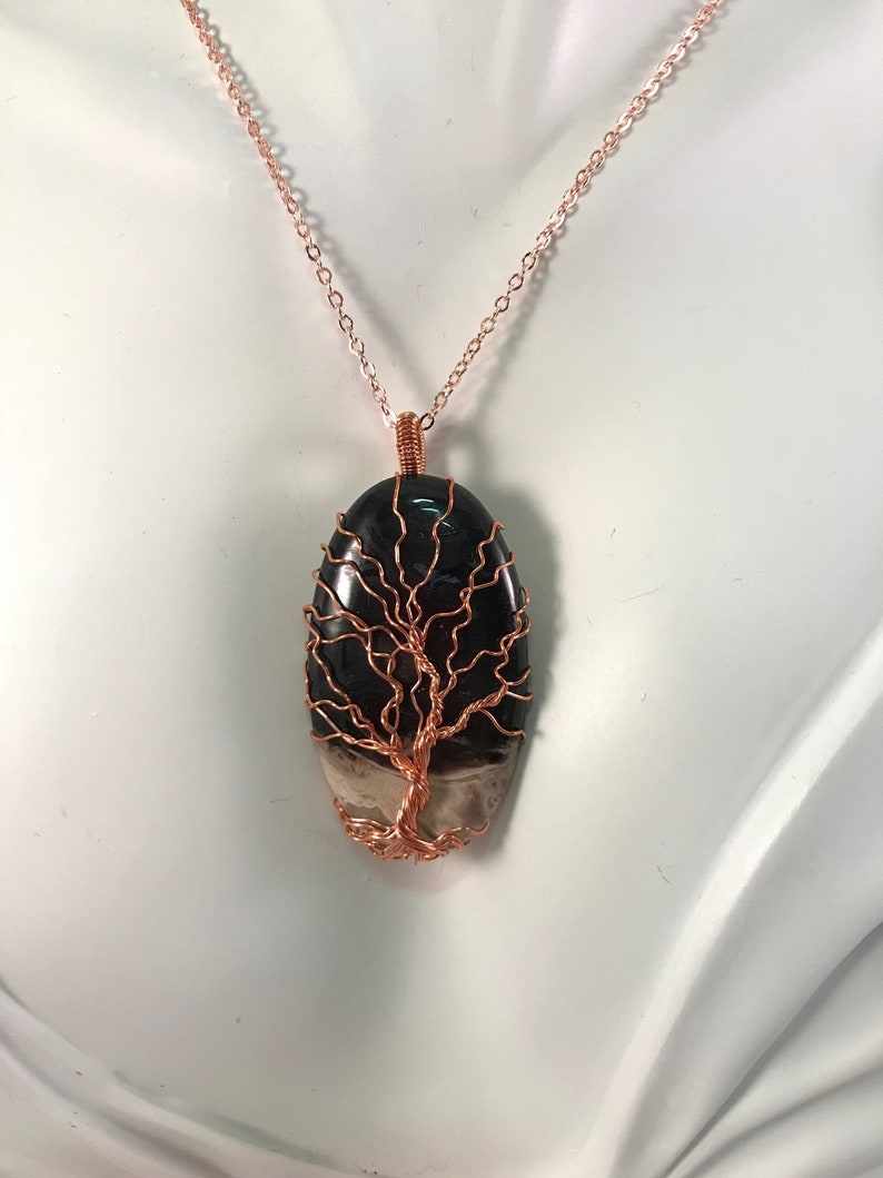Palm Root Tree of Life Minimalist Necklace Copper Swirl | Etsy