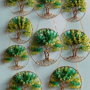 Two Sided Tree of Life Sun Catcher With Side 1 Green Aventurine and ...