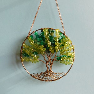 Two Sided Tree of Life Sun Catcher With Side 1 Green Aventurine and ...