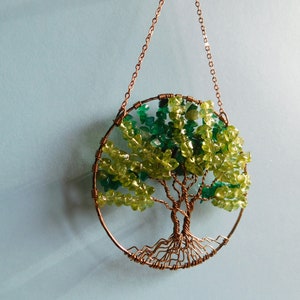 Two Sided Tree of Life Sun Catcher With Side 1 Green Aventurine and ...