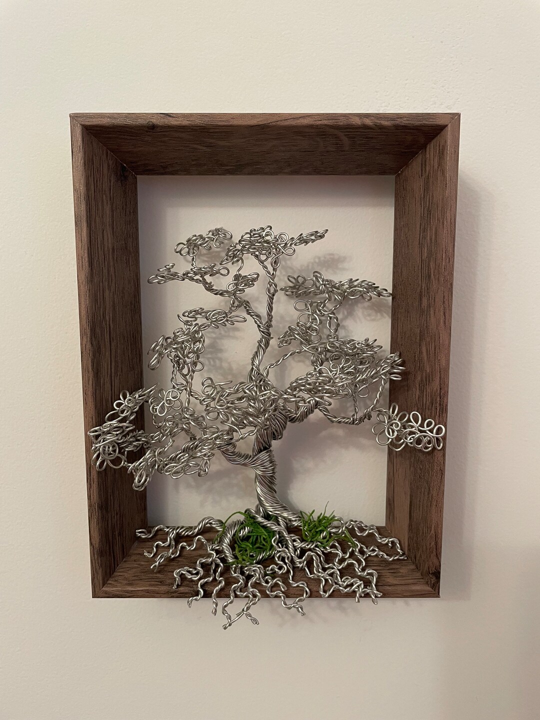 Twisted Tree of Life Bonsai Tree Framed Decor Wire Hand Crafted Bonsai ...