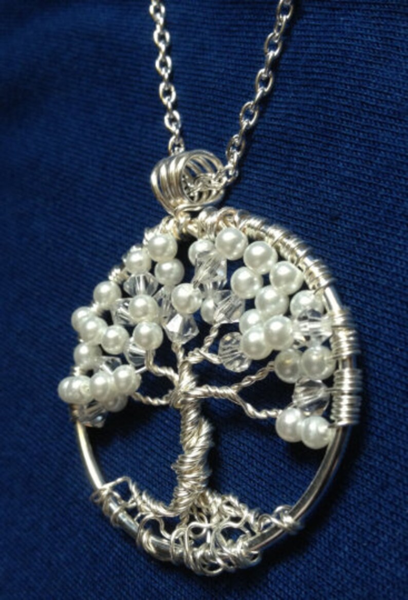 Pearl and Crystal Tree of Life Bridal Set Wire Wrapped Tree - Etsy