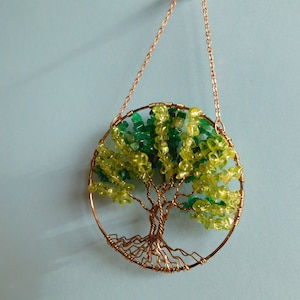 Two Sided Tree of Life Sun Catcher With Side 1 Green Aventurine and ...