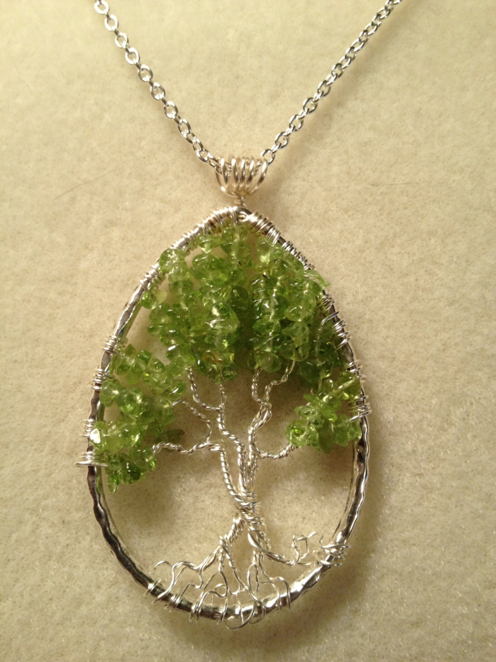 Twisted Teardrop Peridot Tree of Life Handmade Jewelry | Etsy