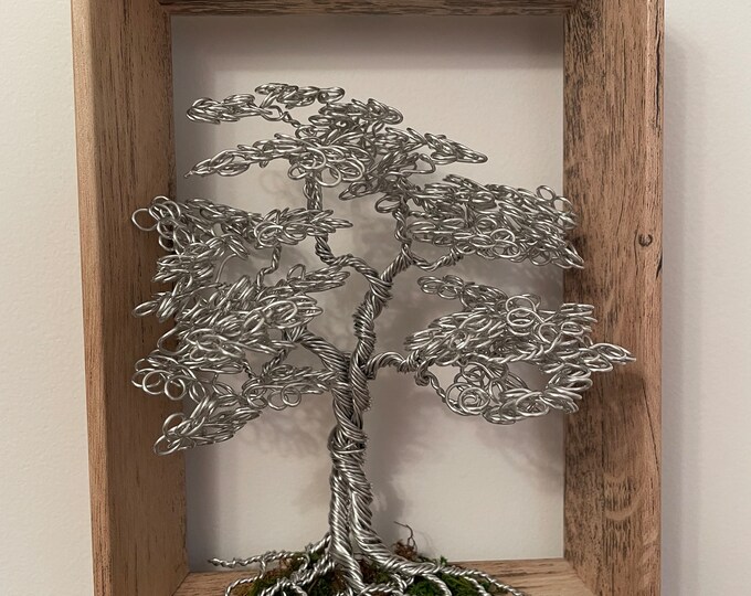 Twisted Tree of Life Bonsai Tree Framed Decor Wire Hand Crafted Bonsai ...