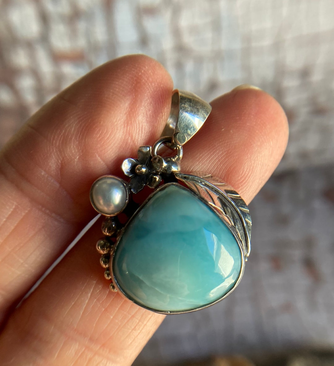 Vintage | Floral | Leaf | Vibrant | Blue |high Grade | Dominican ...