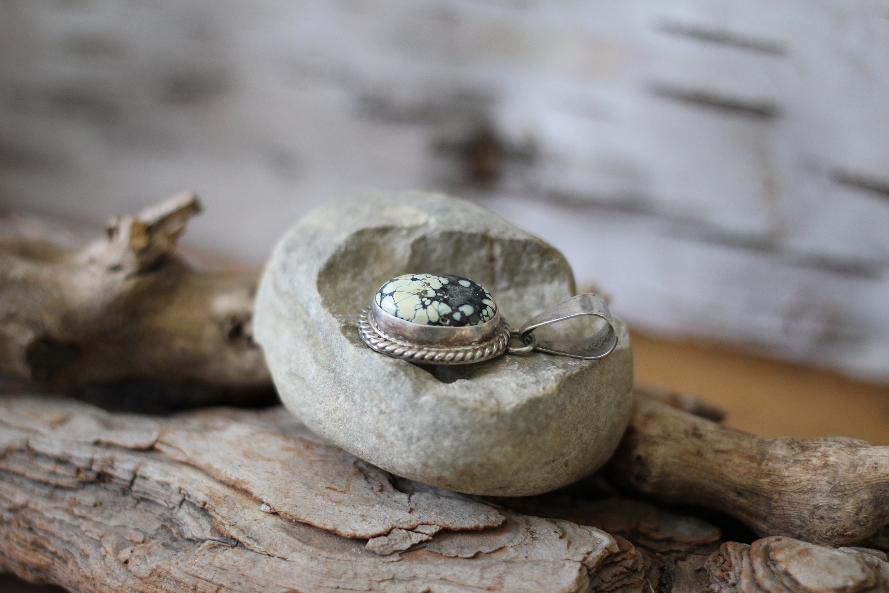 New Lander Turquoise Stone Vintage Navajo Native | Etsy