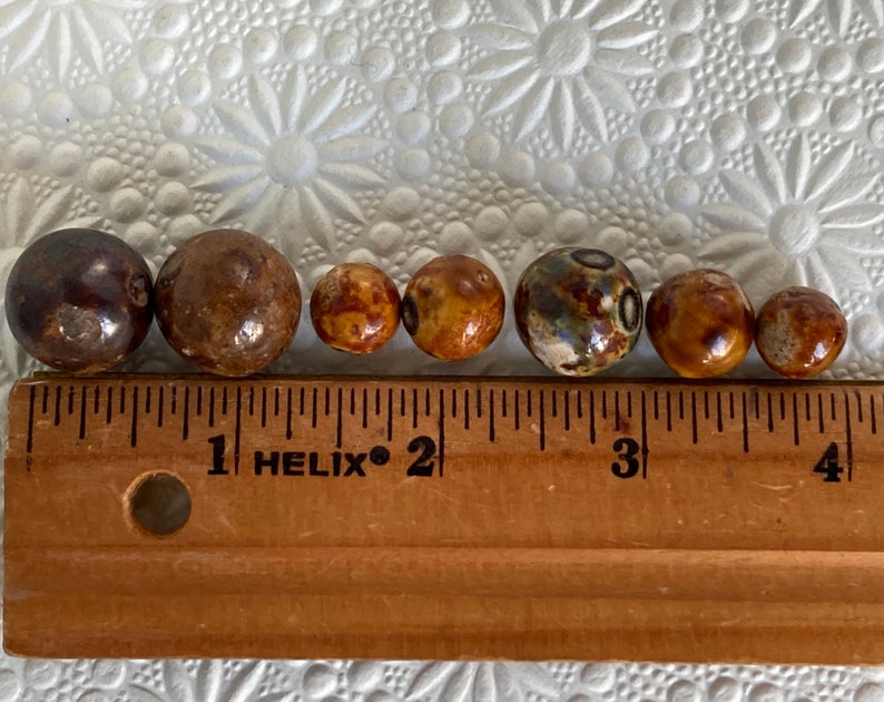 Antique German Bennington Clay Marbles: 1800s Stoneware Toy Marbles ...