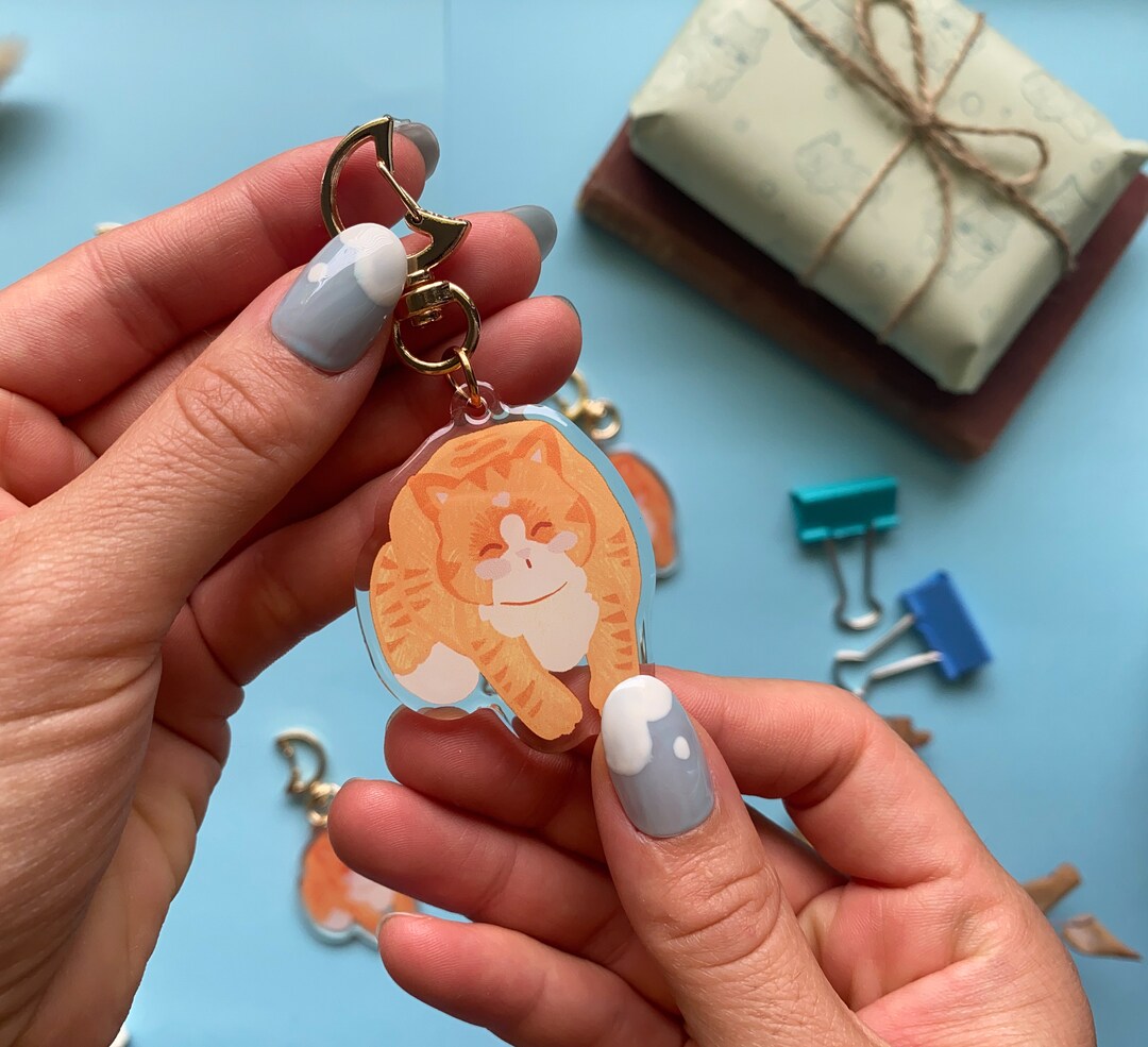 Cute Orange Cat Charm Ginger Cat Charm Ginger Cat Accessory Ginger Cat ...