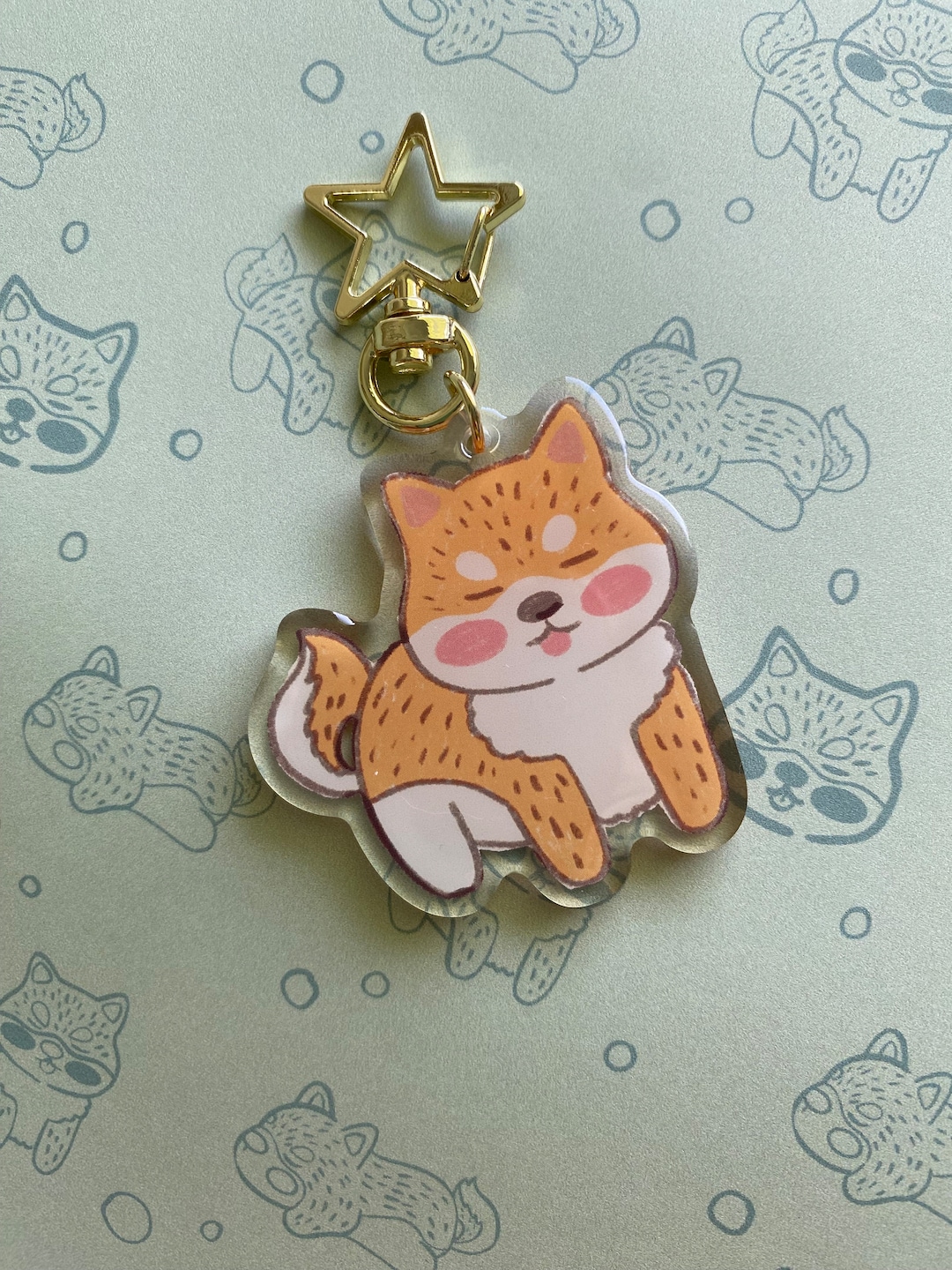Shiba Inu Keychain - Shiba Accessory - Cute Dog Keychain - Smiley Dog ...