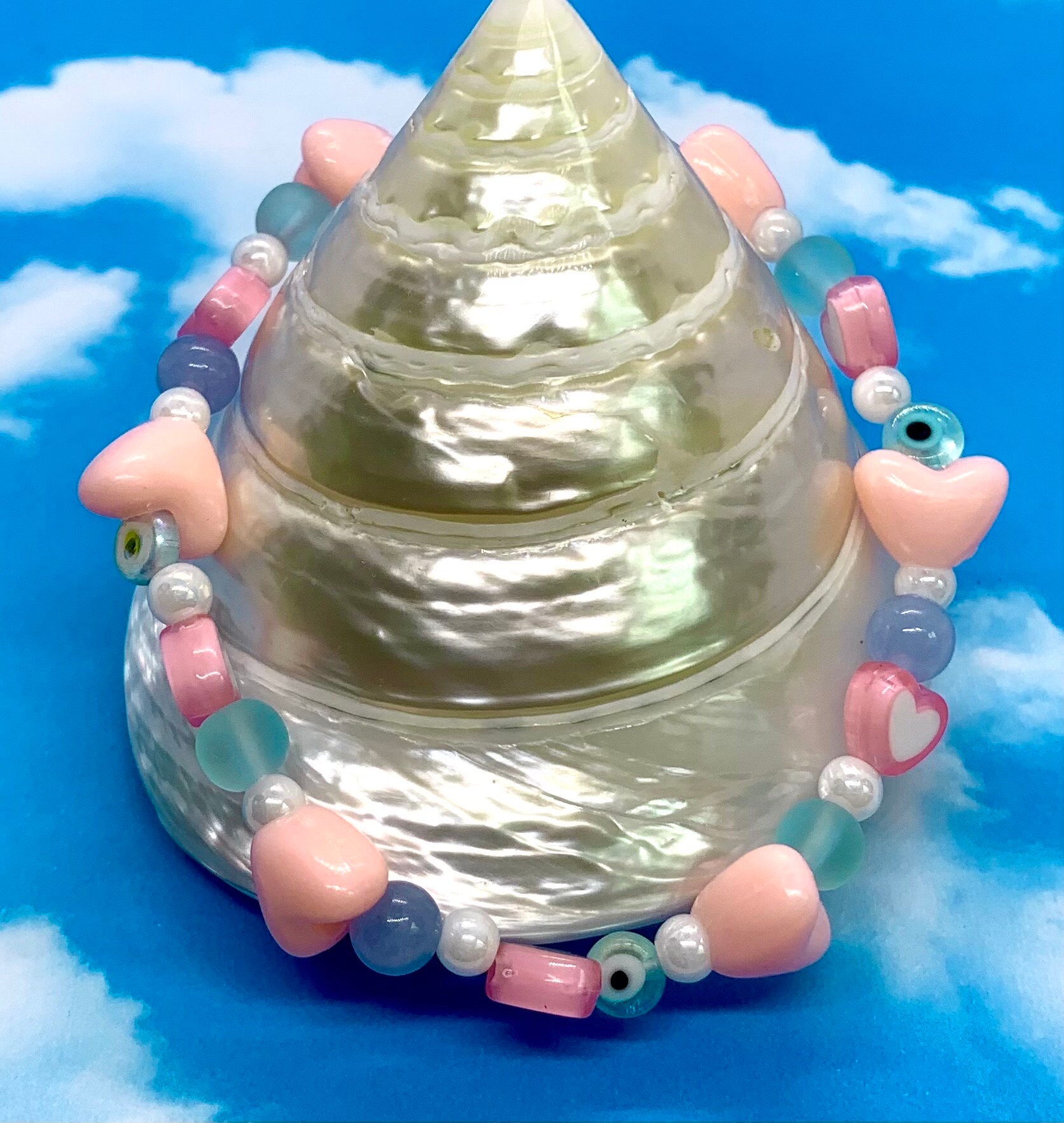 Subtle Trans Pride Stretch Gemstone Bracelet~ Aquamarine Crystals~ LGBT ...